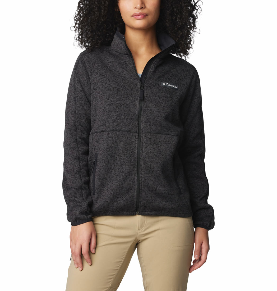 Casaca Para Mujer Cierre Completo Sweater Weather™ Negro | Columbia - Columbia | Tienda Oficial ...